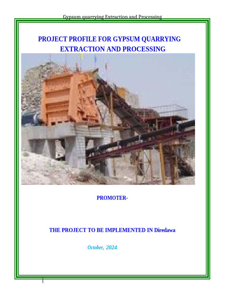Gypsum Project Final | PDF | Mining | Economic Growth