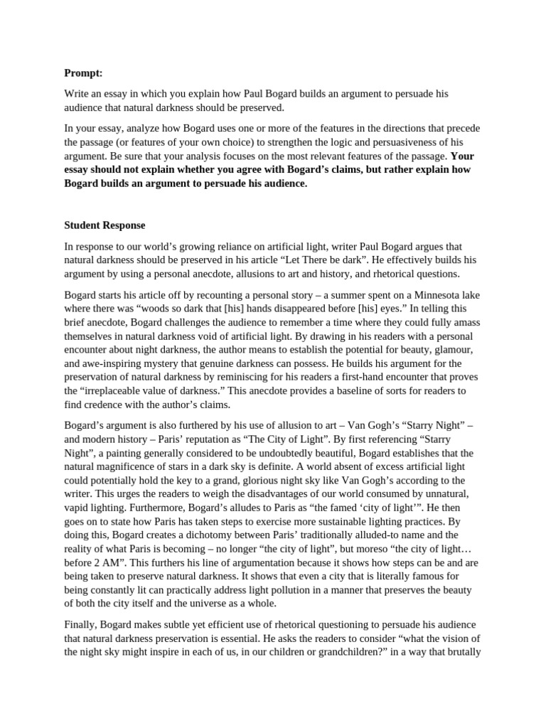 Sample Response Essay | PDF | Rhetoric | Argument