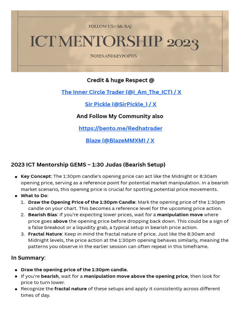 2023 ICT Mentorship GEMS | PDF | Market Trend | Order (Exchange)