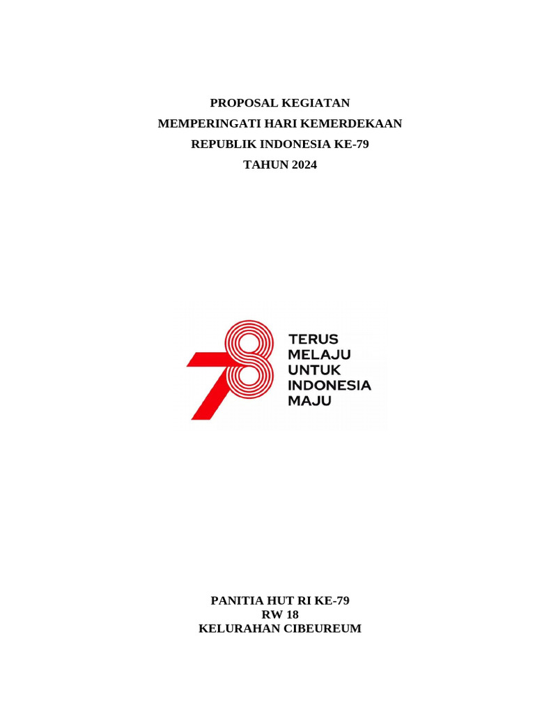 Proposal HUT RI ke-79 RW 18 Cibeureum | PDF