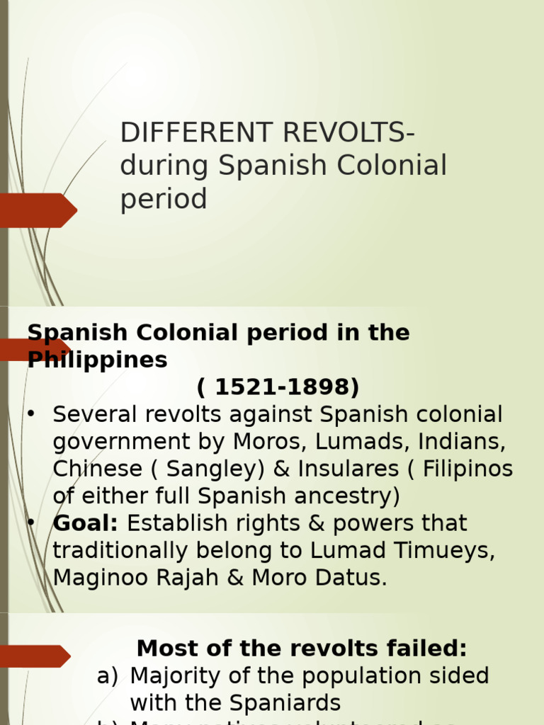 Timeline of Philippine Revolts | PDF | Philippines | Spanish Empire