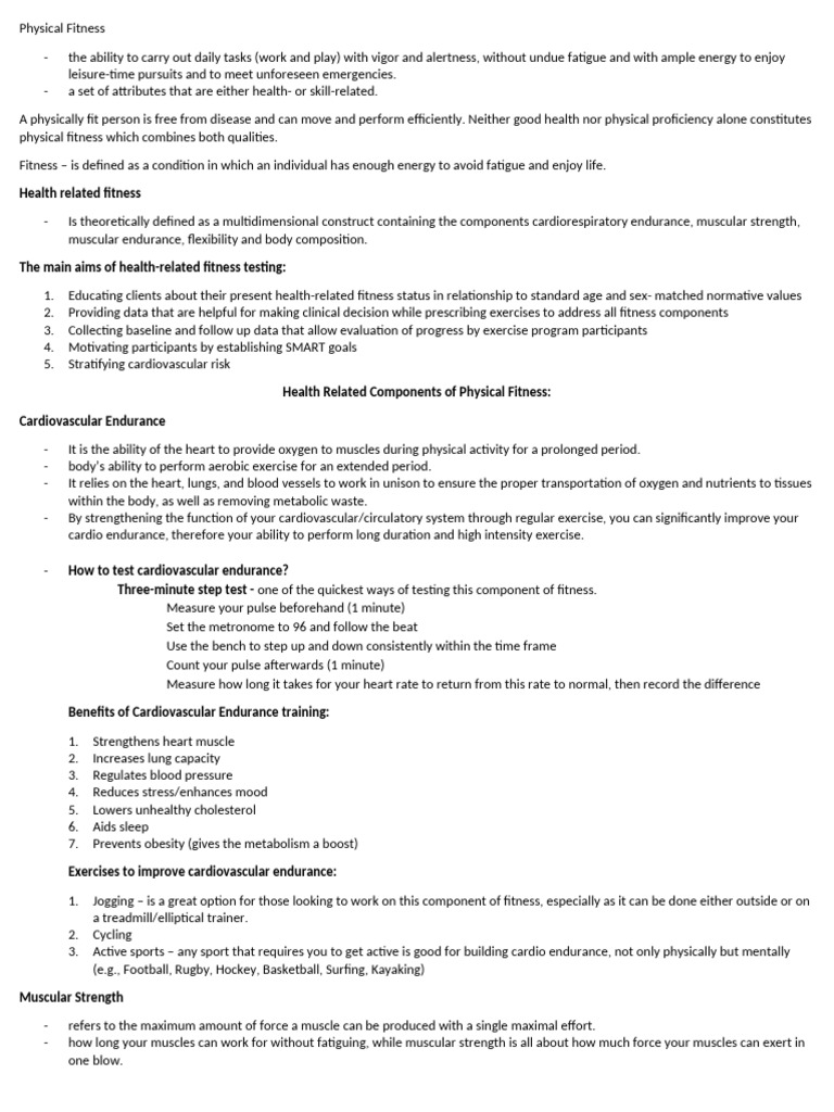 Week 3 and 4 Components of Physical Fitness | PDF | Strength Training ...