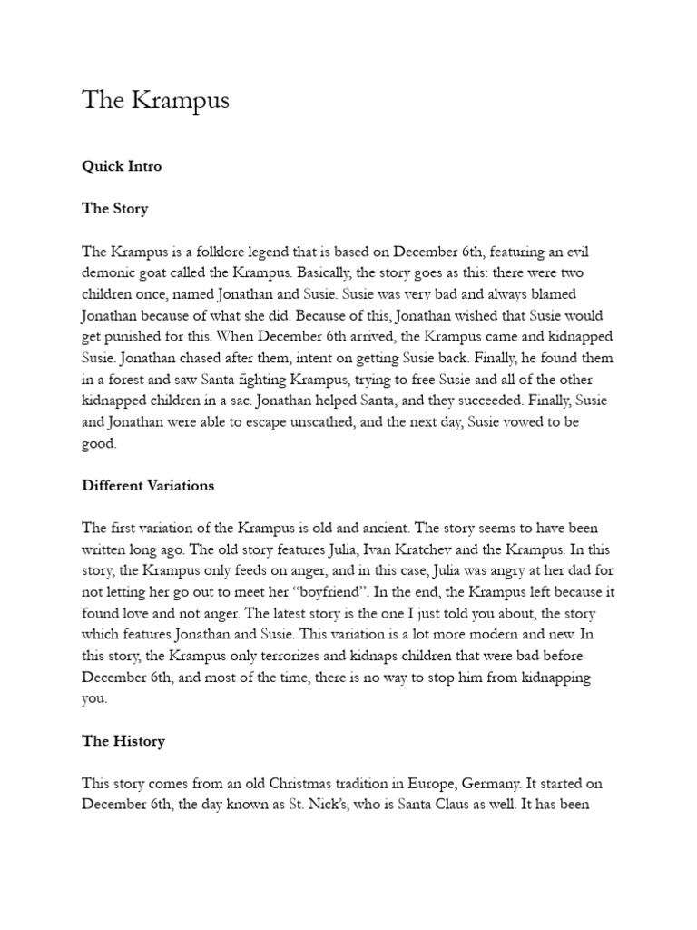 The Krampus Urban Legend | PDF