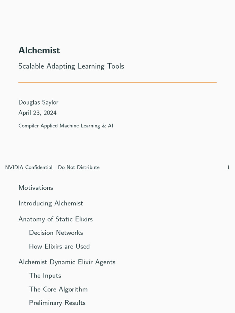 Alchemist Overview | PDF | Mathematical Optimization | Compiler