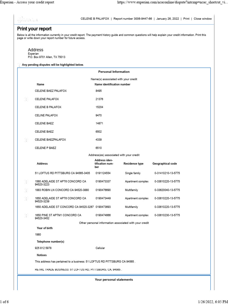 Experian - Access Your Credit Report65 | PDF | Credit Bureau | Credit Score