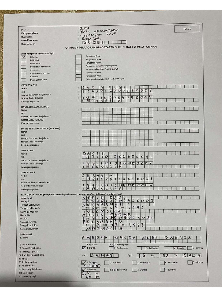 Formulir f2.01 | PDF
