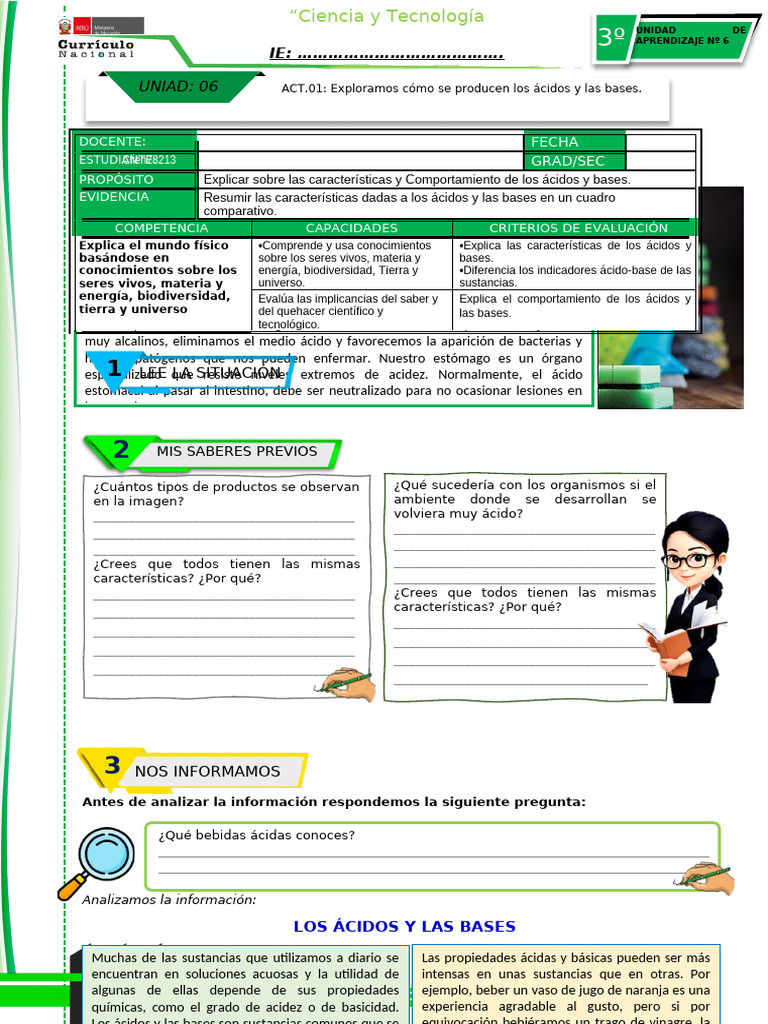 A-3º Act 1 Cyt Und 6 - Sem 1 | PDF | Ph | Hidróxido