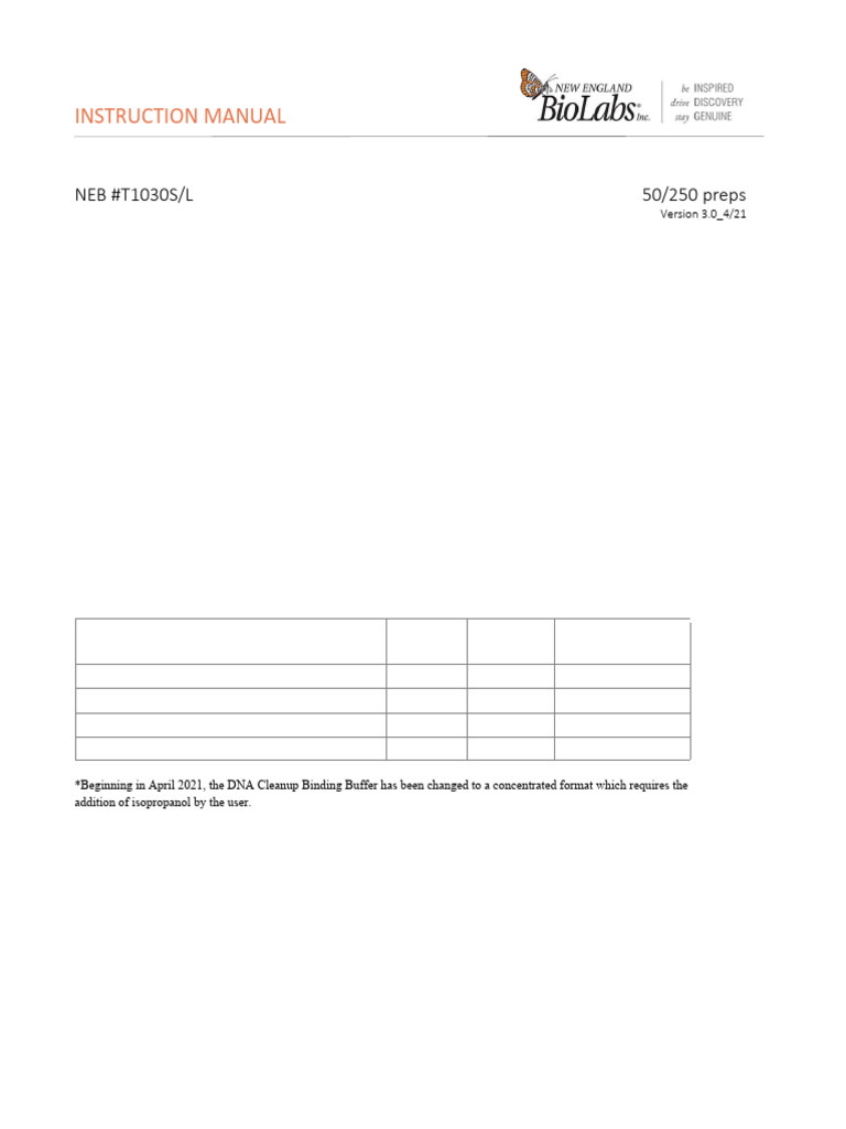 Manual T1030 | PDF | Polymerase Chain Reaction | Primer (Molecular Biology)