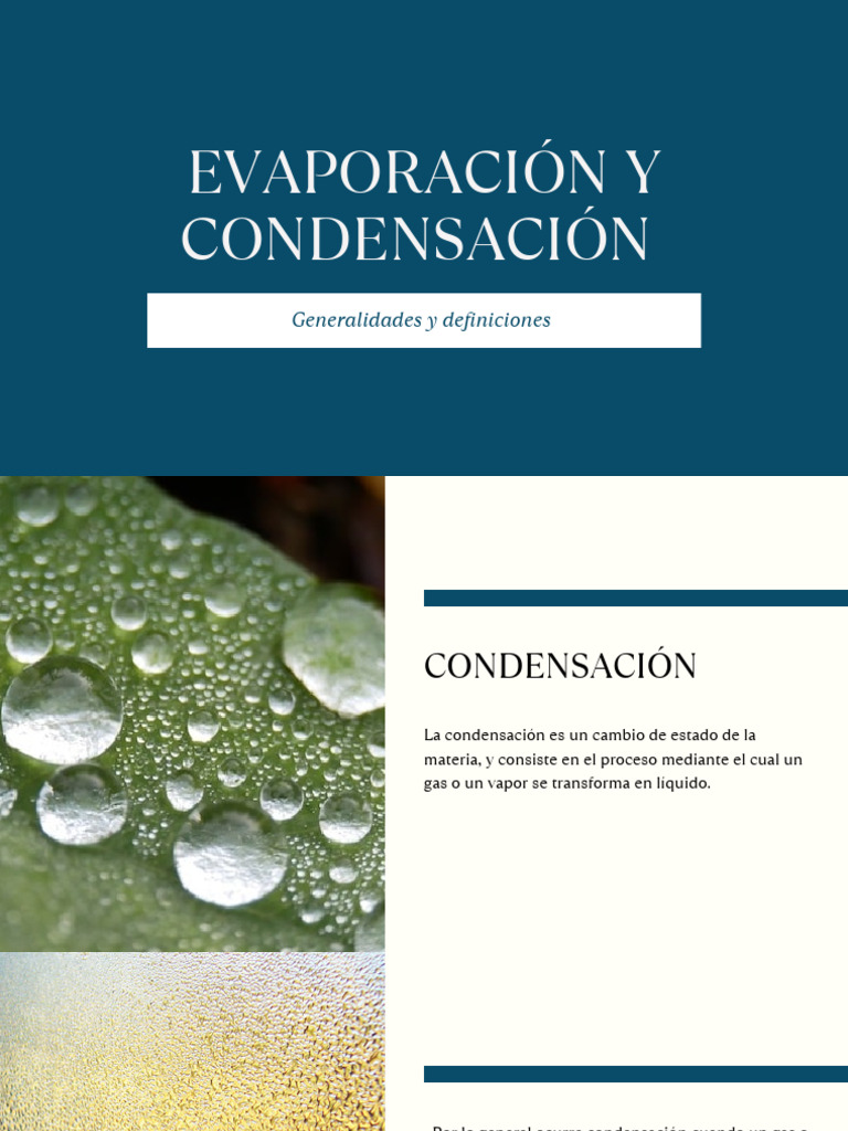 Clase 5 Condensación | PDF | Condensación | Vapor de agua