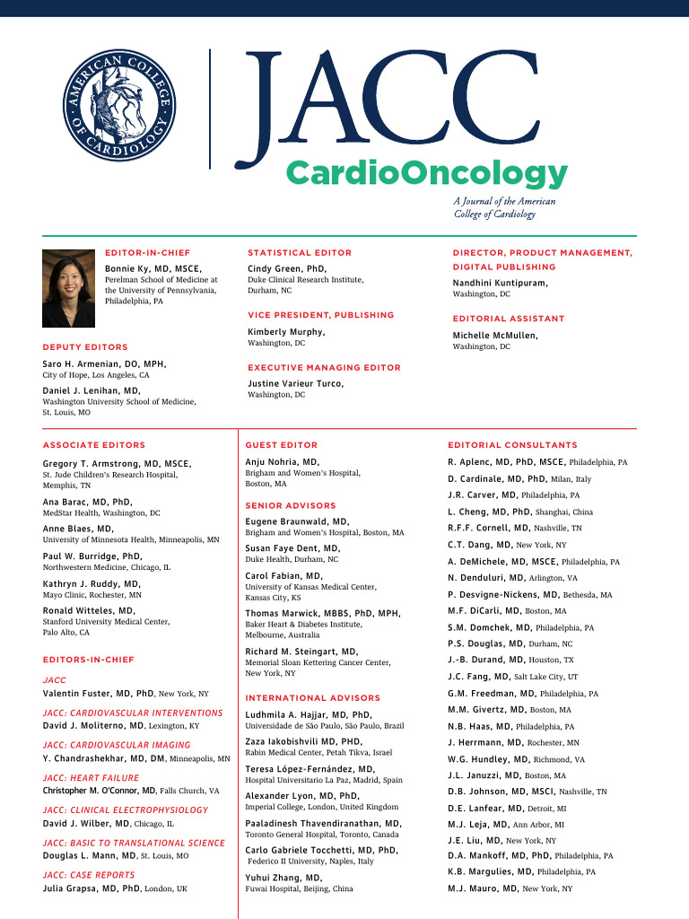 Cardiooncology: Jacc: Cardiovascular Interventions Jacc: Cardiovascular ...