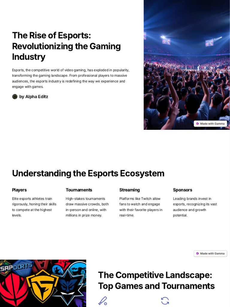 Esports: Transforming Gaming Culture | PDF | Entertainment