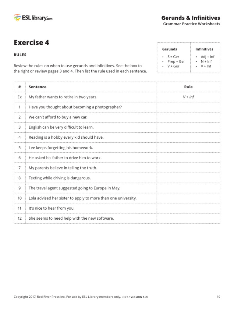 Ger-Infnt-Rules Practice | PDF