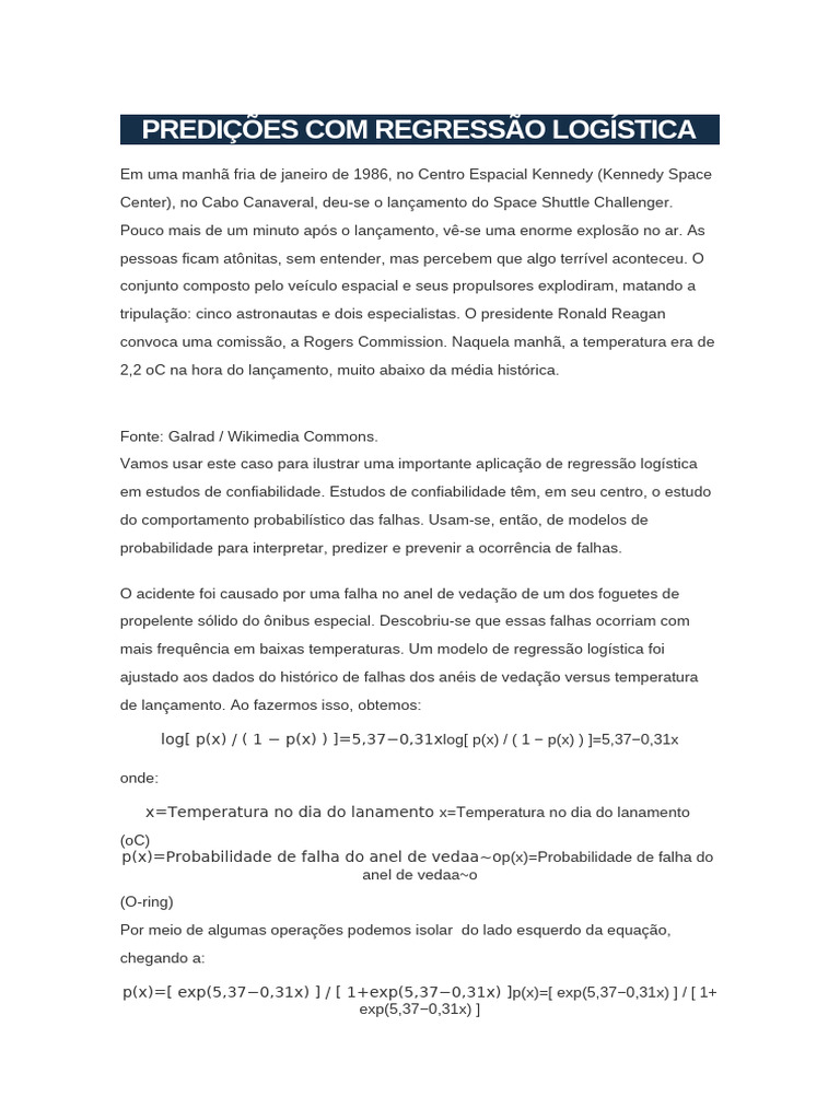 Predição de Falhas com Regressão Logística | PDF | Regressão logística ...