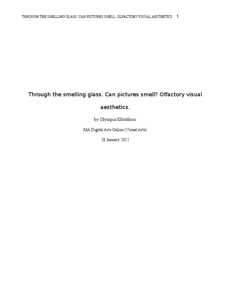 Through The Smelling Glass. Can Pictures Smell? Olfactory Visual ...