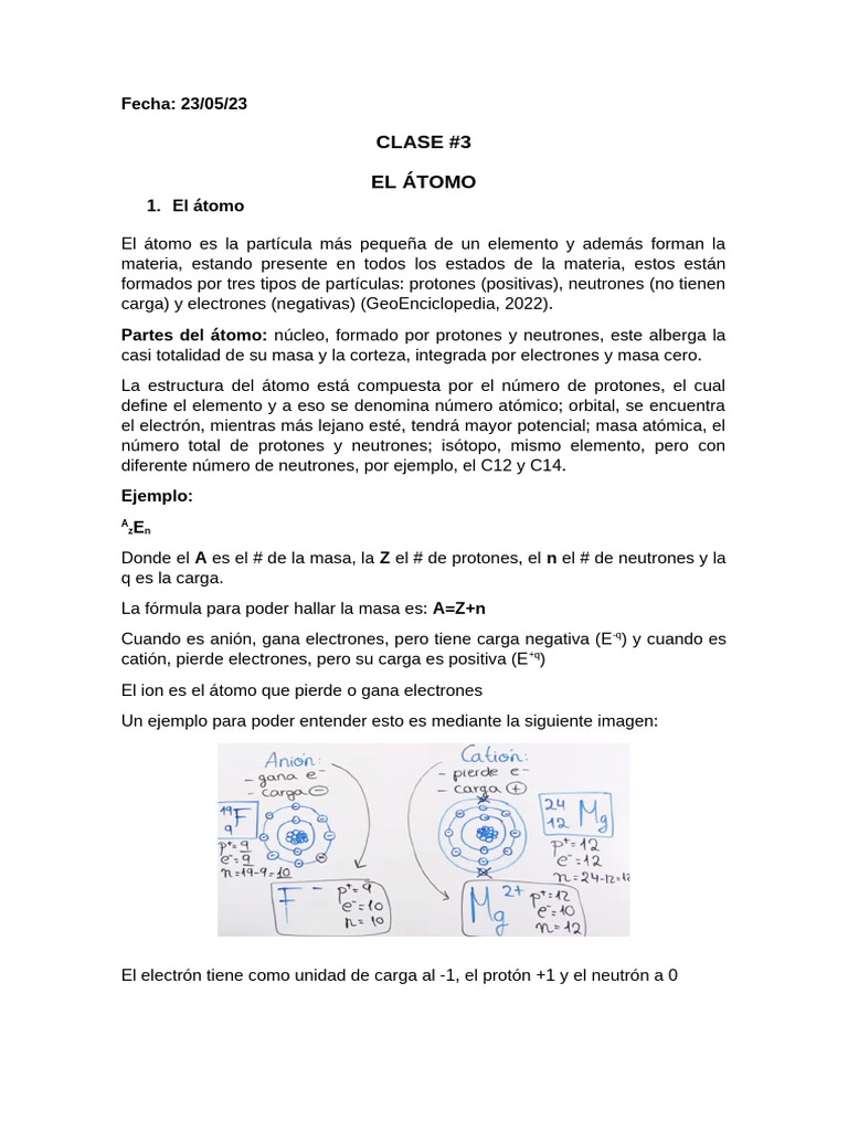 CLASE #3 (El Átomo) | PDF