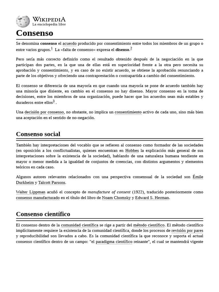 Definición y Tipos de Consenso | PDF | Science