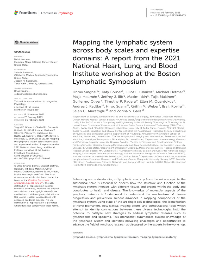 Mapping The Lymphatic System Across Body Scales An | PDF | Lymph ...