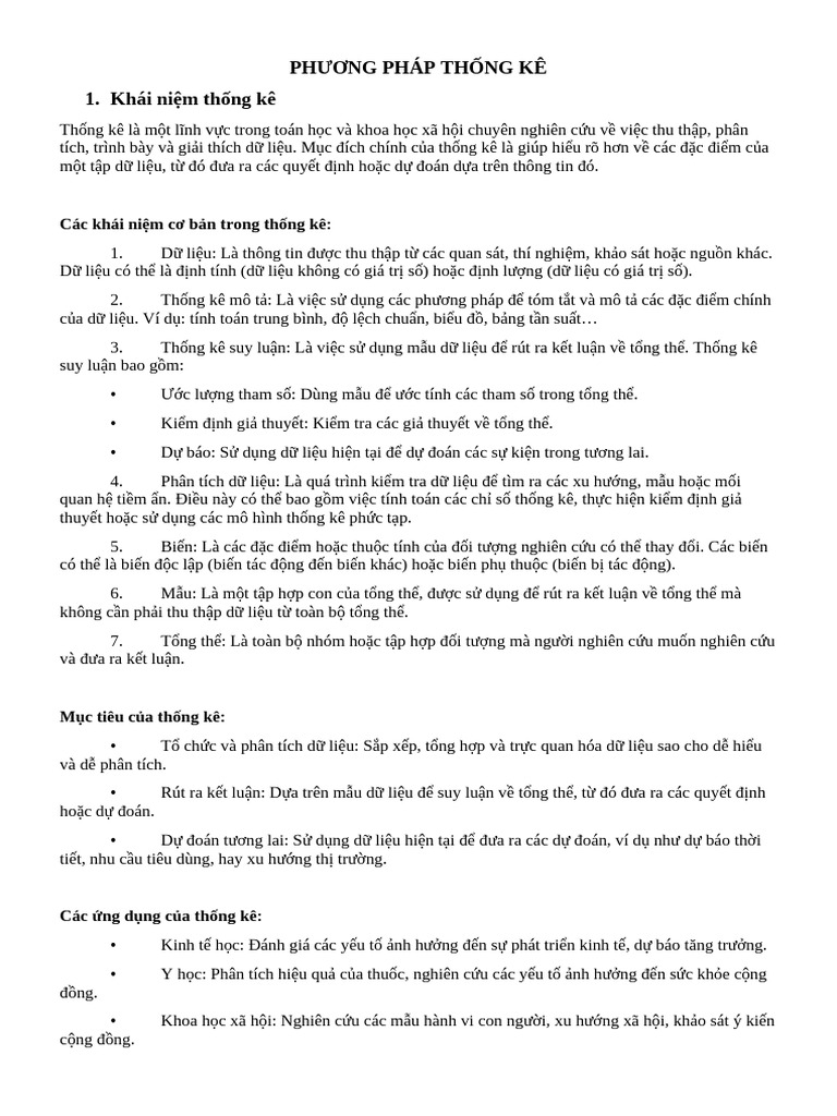 Khai Niem Thong Ke | PDF