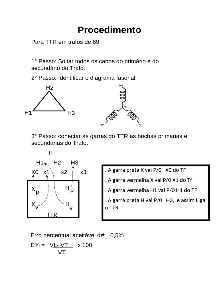 Procedimento Corrigido | PDF | Relé | Quantidade