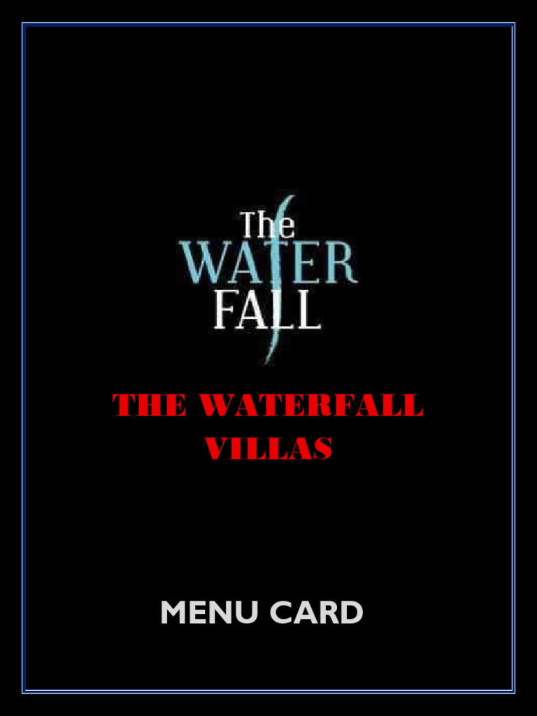 The Waterfall Restaurant Menu Card | PDF | Curry | Lunch