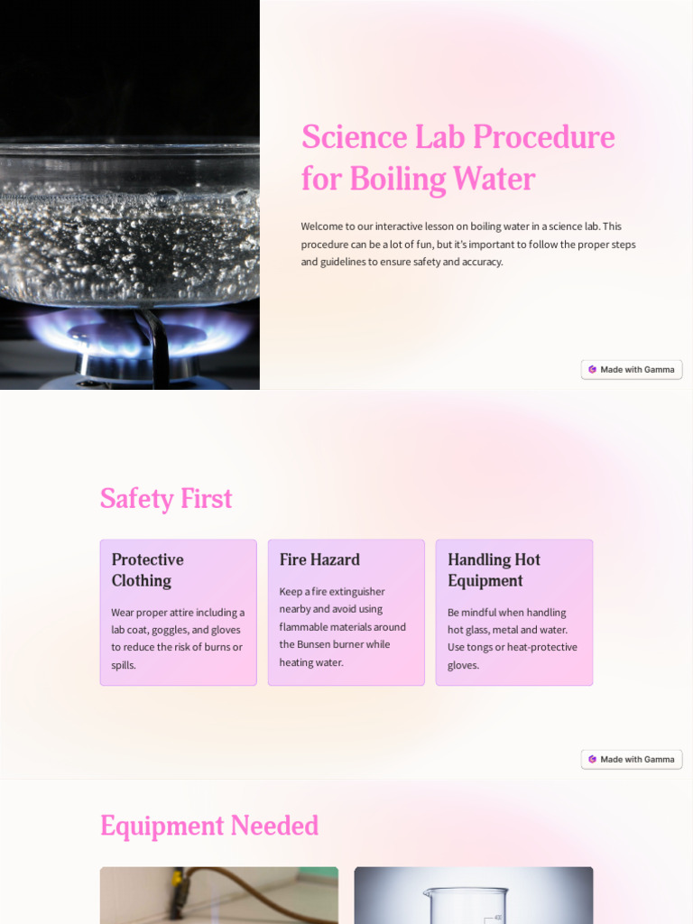 Science Lab Procedure For Boiling Water | PDF | Laboratories | Water