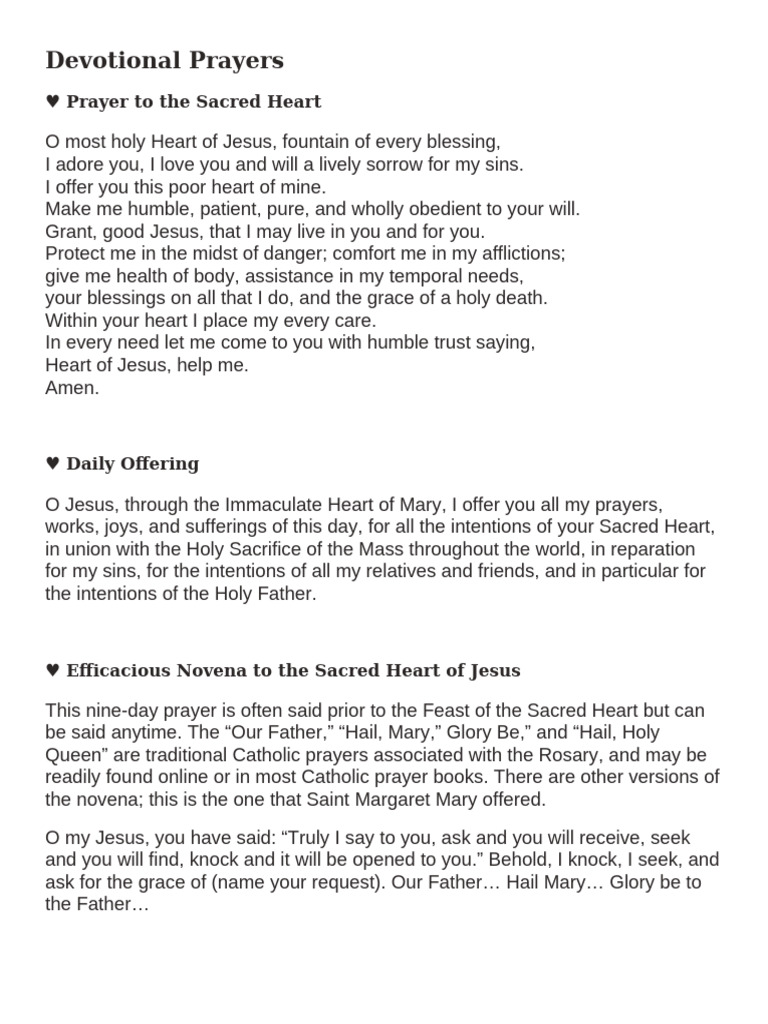 Sacred Heart Prayers 2020 | PDF | Prayer | Christian Worship And Liturgy