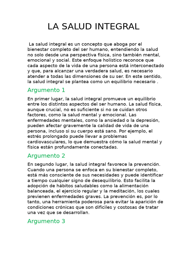 La Salud Integral | PDF | Ciencias del comportamiento | Sicología