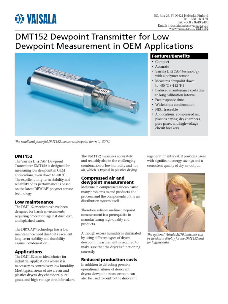 Sensores de Punto de Rocio dmt152 | PDF | Electrical Connector | Humidity