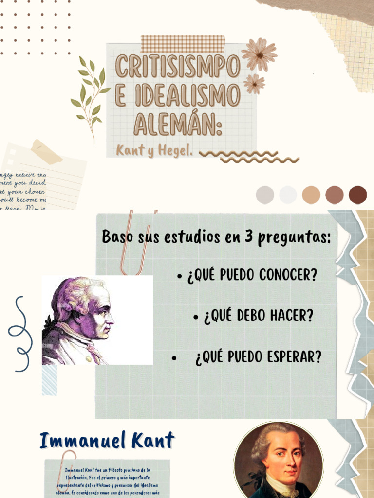Criticismo e Idealismo Alemán Hegel y Kant. | PDF | Immanuel Kant ...