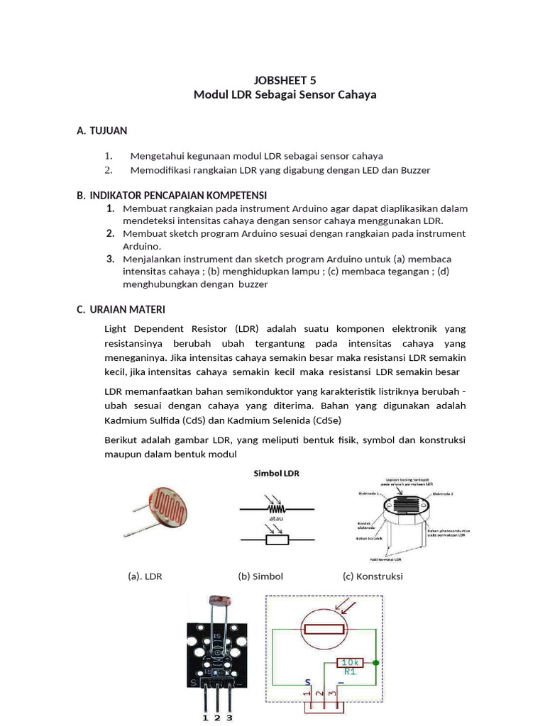 Jobsheet 5 Arduino Kelas Pe | PDF | Sains & Matematika