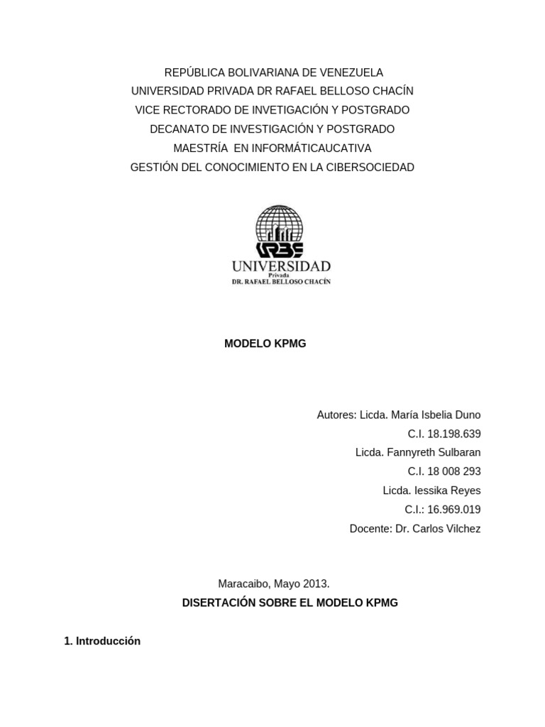 Modelo KPMG | PDF | Aprendizaje | Conocimiento administrativo