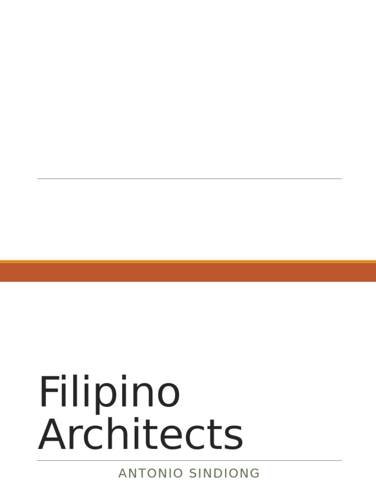 Antonio Sindiong: Key Filipino Architect | PDF