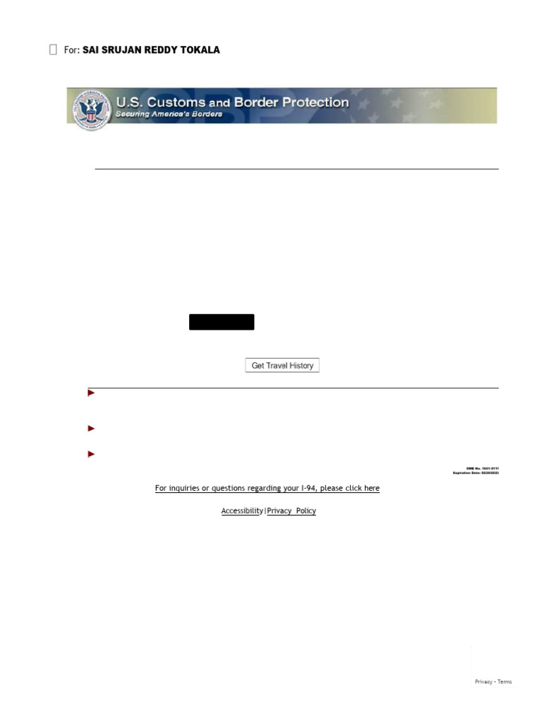 I94 - Official Website Reddy | PDF