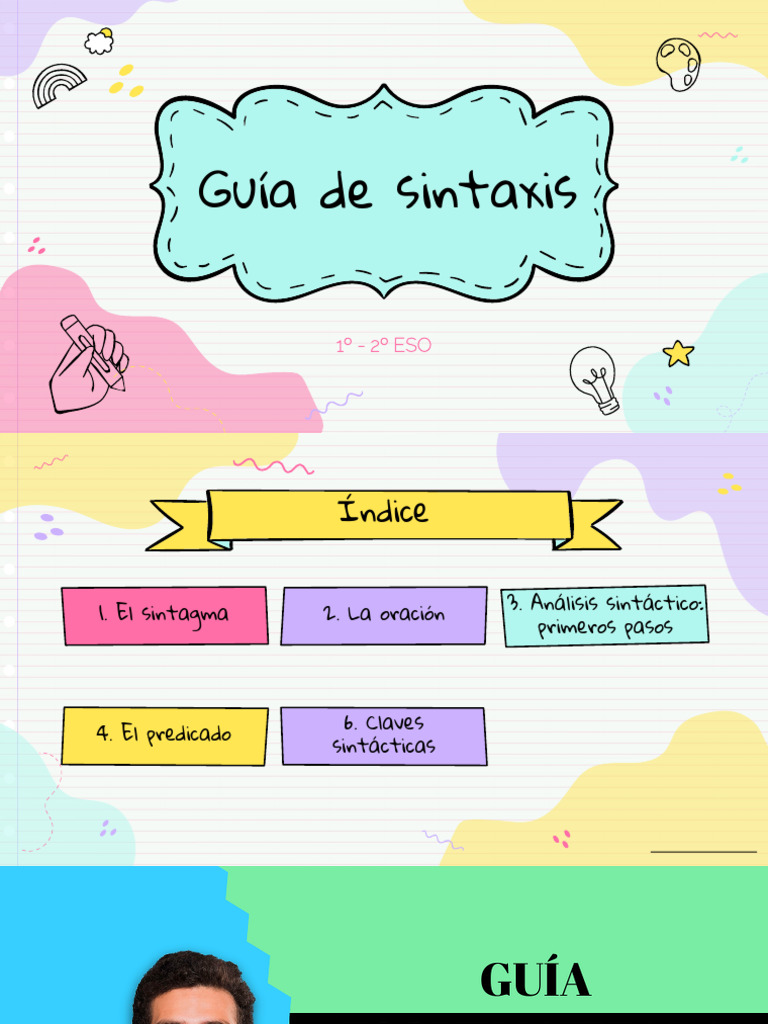 Guía de Sintaxis-1 y 2ºESO | PDF | Predicado (Gramática) | Asunto (gramática)
