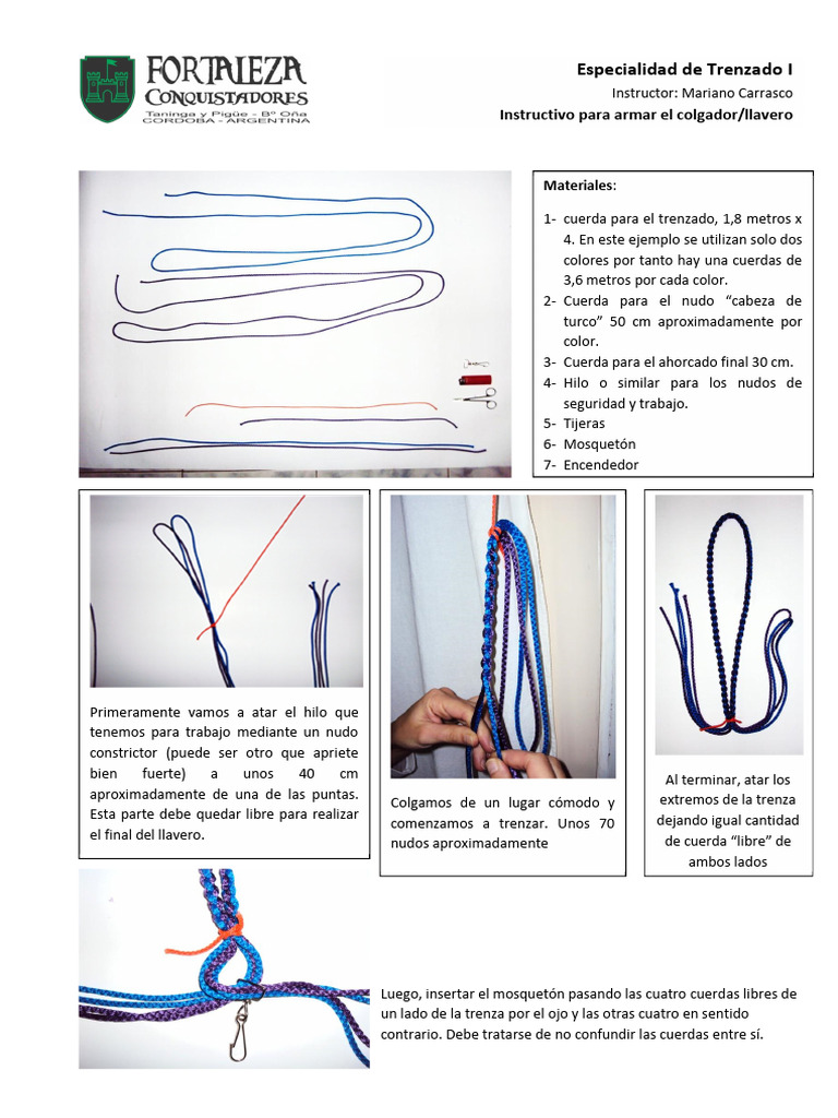 Especialidad de Trenzado - Proyecto Colgador | PDF | Nudo | Cuerda