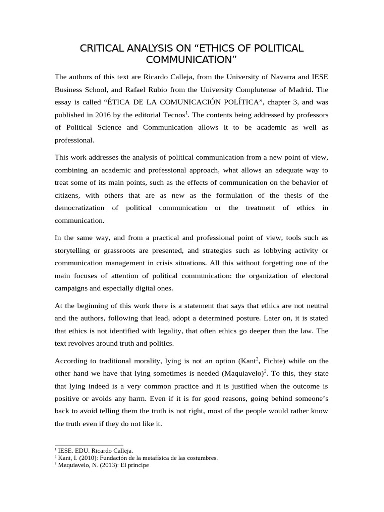 Critical Analysis | PDF