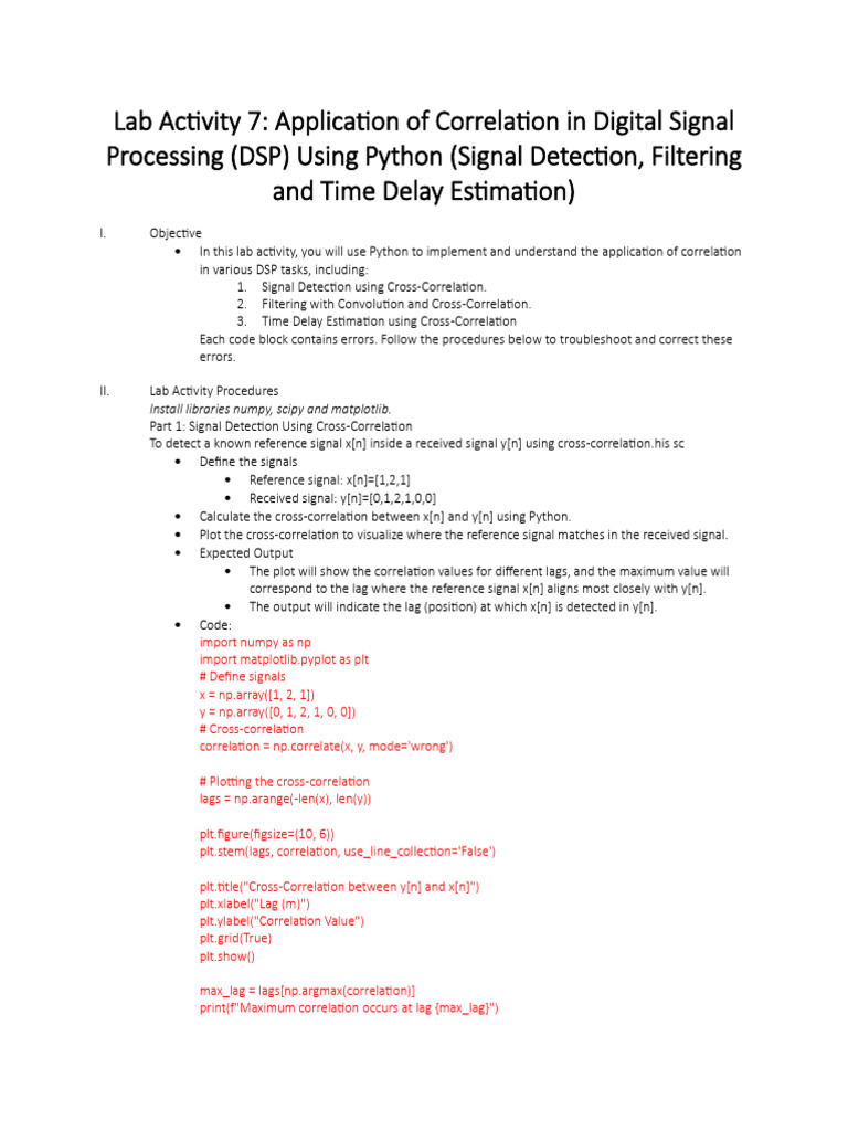 Lab Activity 7 | PDF | Filter (Signal Processing) | Signal Processing Lab Activity 7 | PDF | Filter (Signal Processing) | Signal Processing