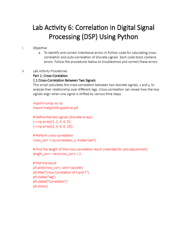 Lab Activity 6 | PDF | Autocorrelation | Applied Mathematics