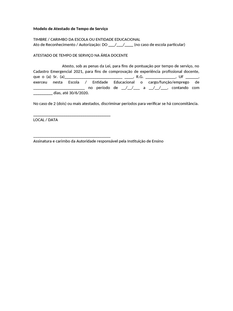 Modelo de Atestado | PDF