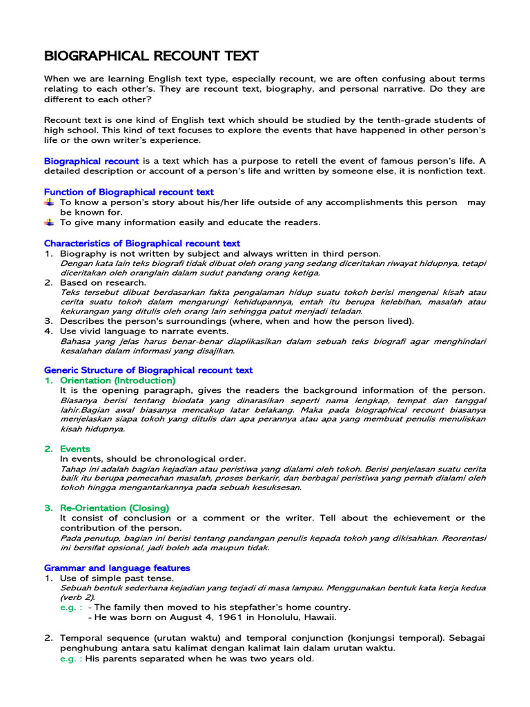 Biographical-Recount-Text Berlian | PDF | Indonesia | Politics Of Indonesia