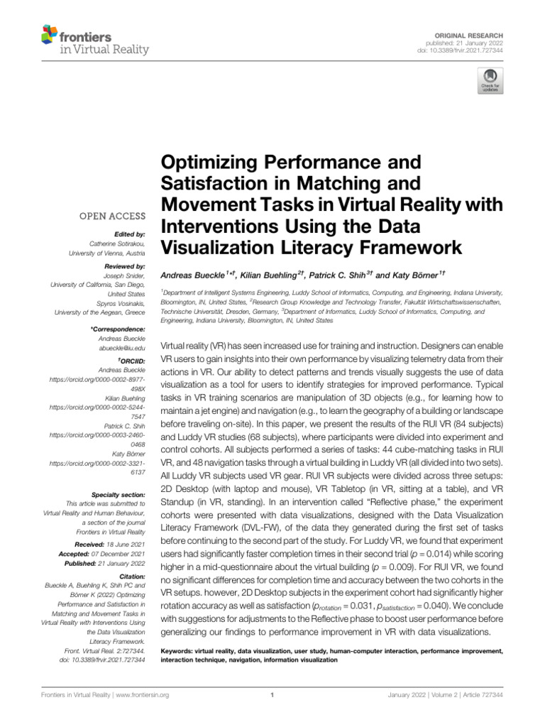 VR Performance Boost with Data Visualization | PDF | Virtual Reality | Visualization (Graphics)