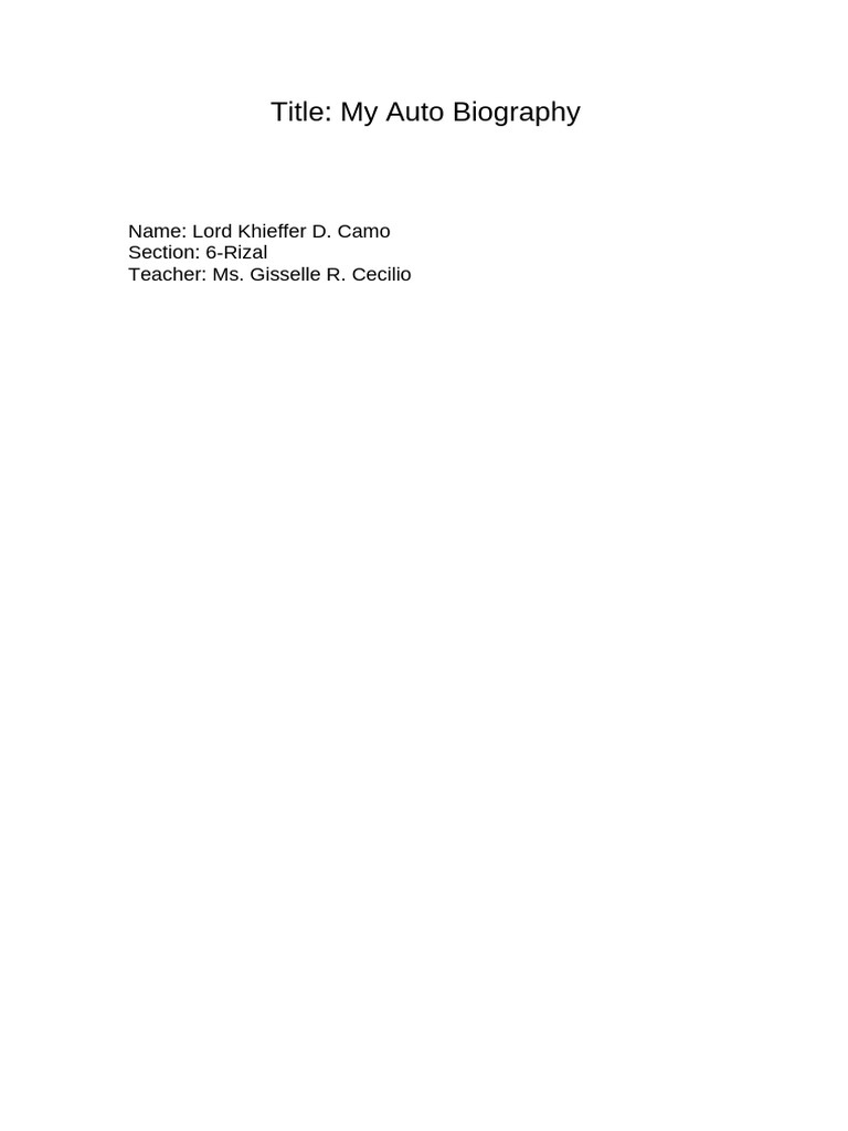 My Auto Biography | PDF