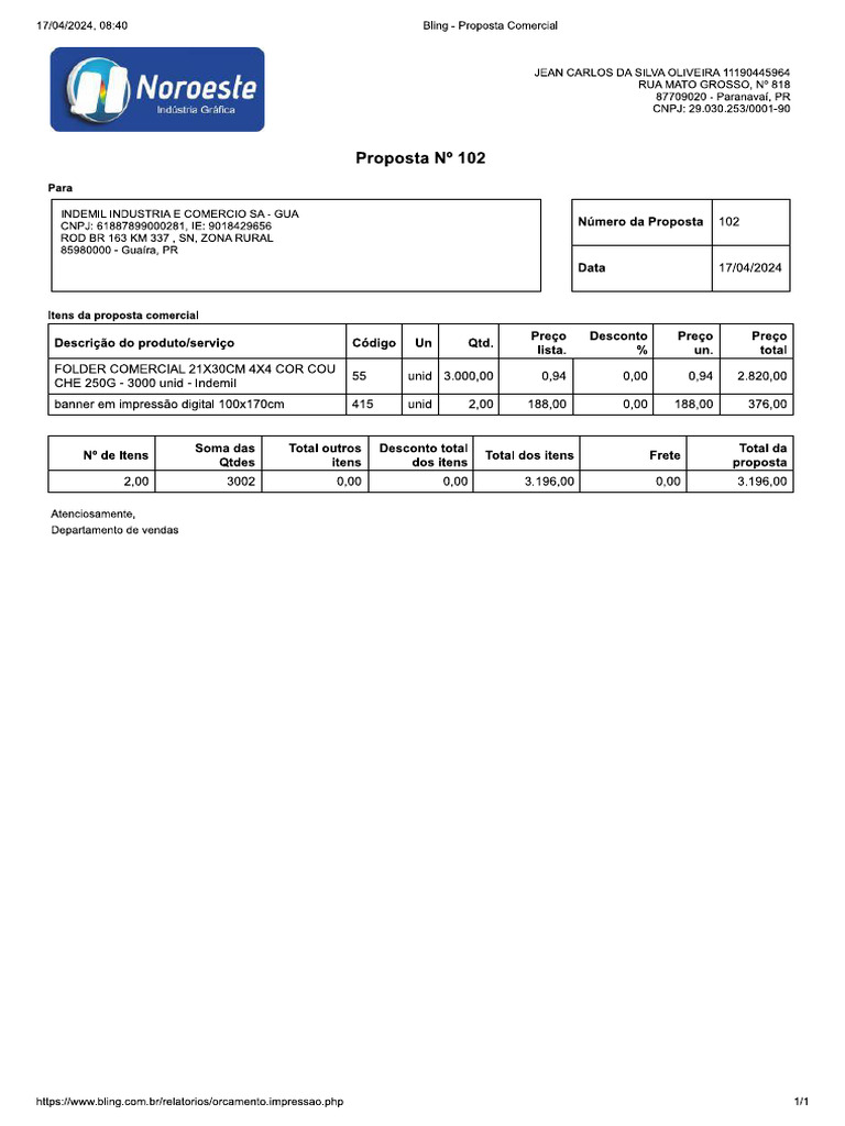 Proposta - Folders e Banners | PDF