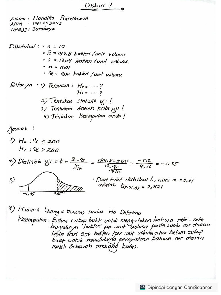Diskusi 7 Metode Statistika | PDF