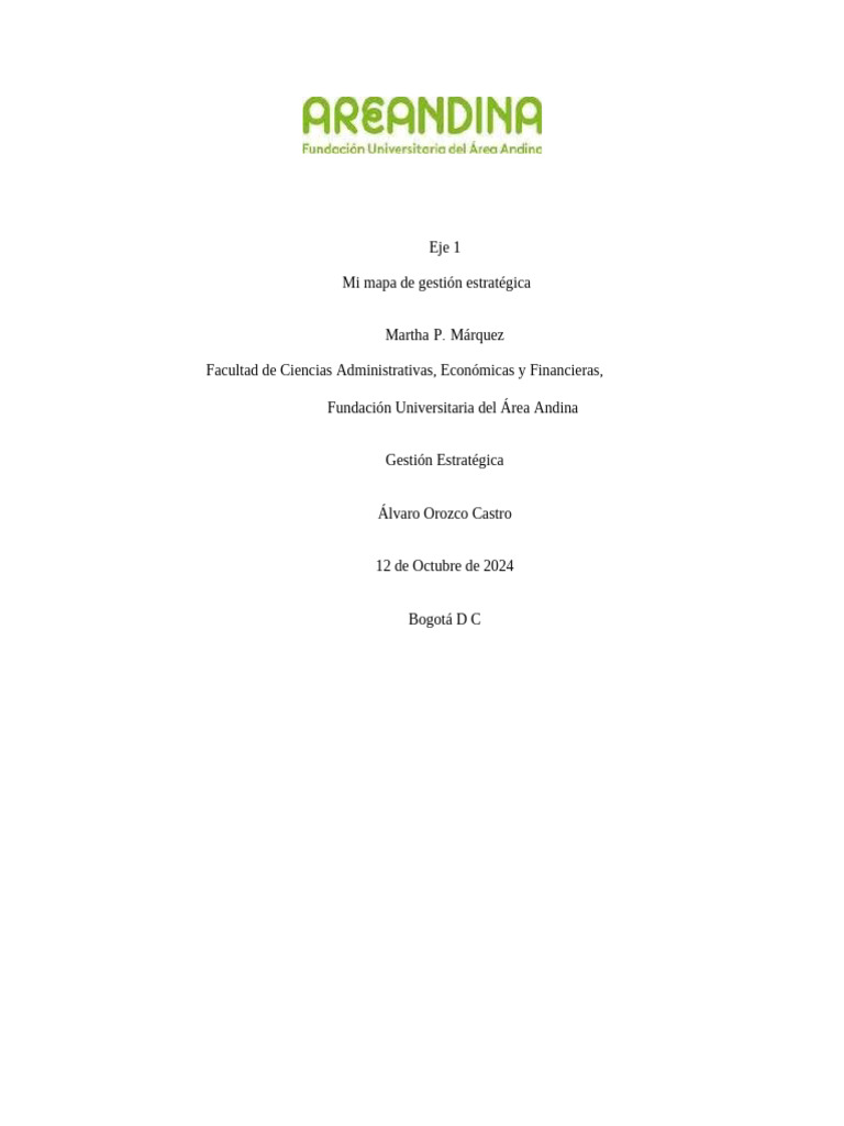 Tarea Eje 1 | PDF | Gestión estratégica | Business