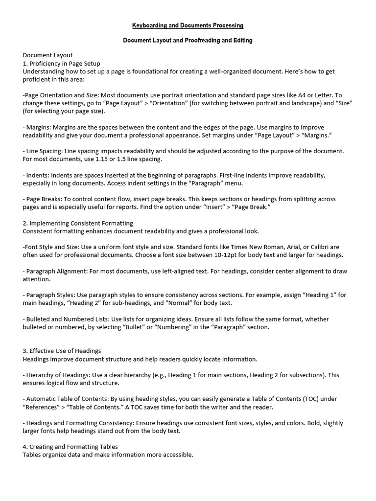 Keyboarding and Documents Processing NOTES NO.4 | PDF | Proofreading ...