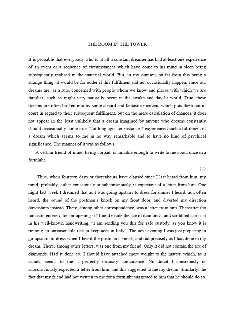 The Room in The Tower | PDF | Dream