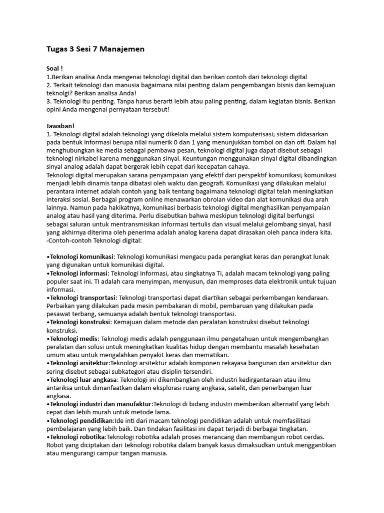Tugas 3 Sesi 7 Manajemen | PDF