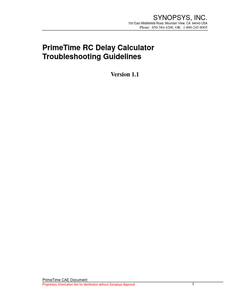 PrimeTime RC Delay Troubleshooting | PDF | Spice | Electricity