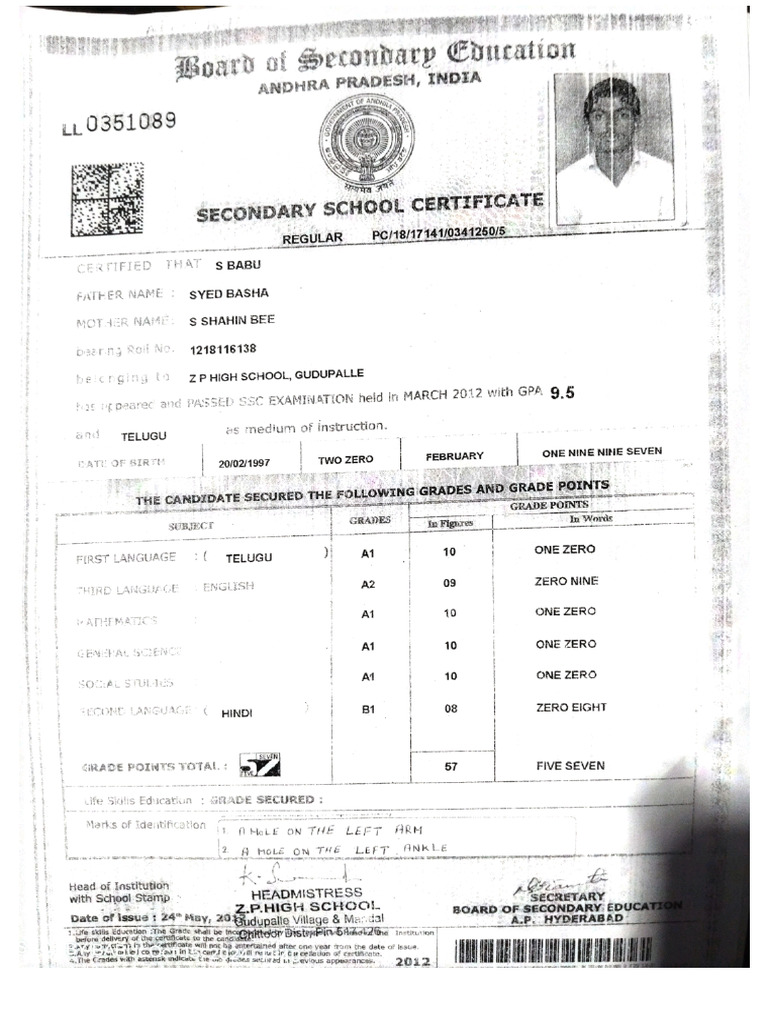 10 TH Marksheet | PDF